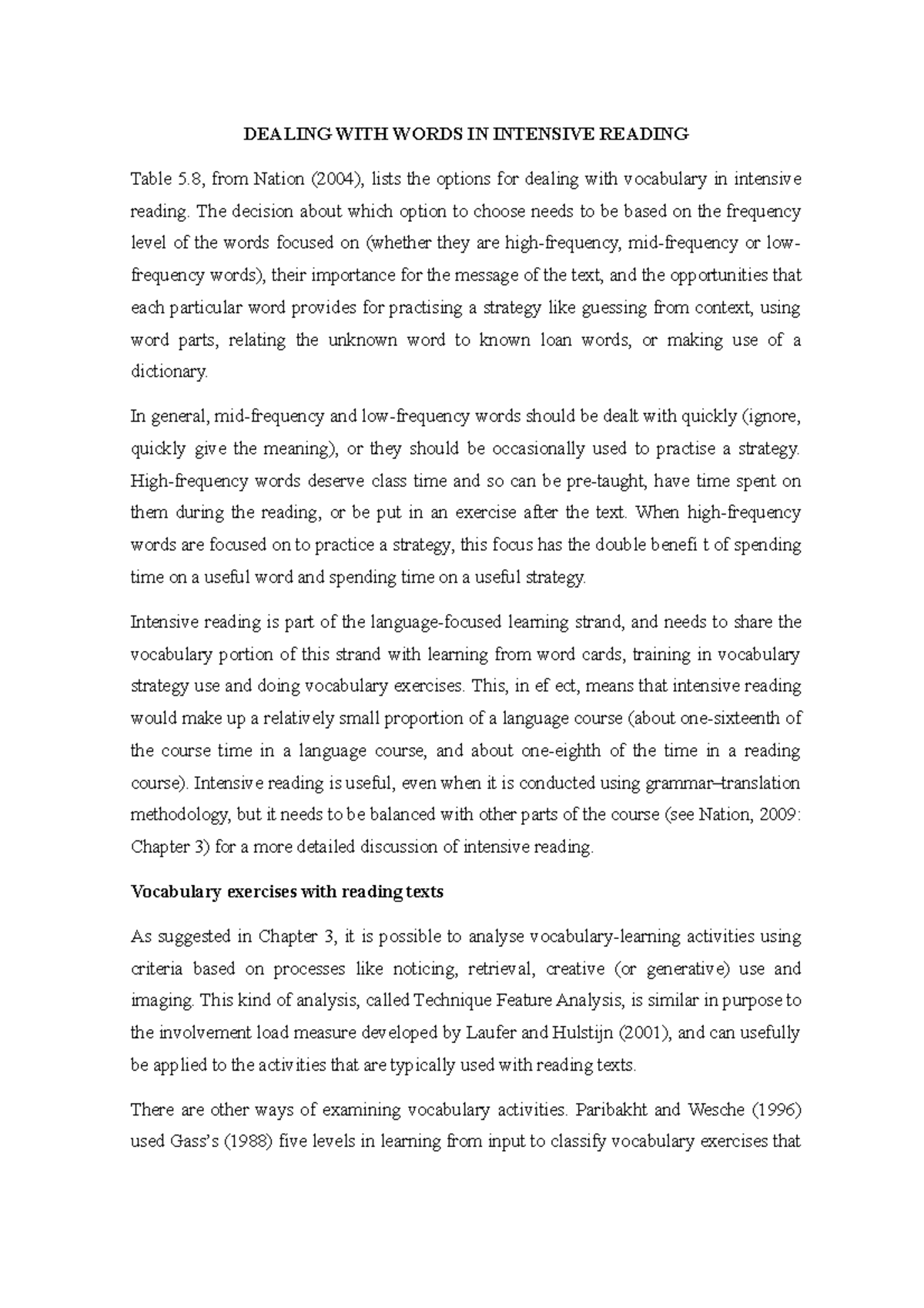 55. Dealing WITH Words IN Intensive Reading - DEALING WITH WORDS IN ...