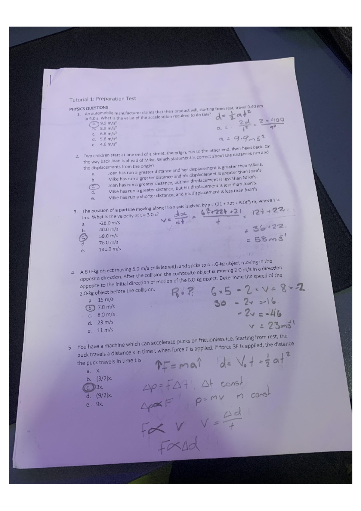 Tut1 PHYS101 - Engineering Physics A: Mechanics, Waves, Electromagnetism and Thermal Physics ...