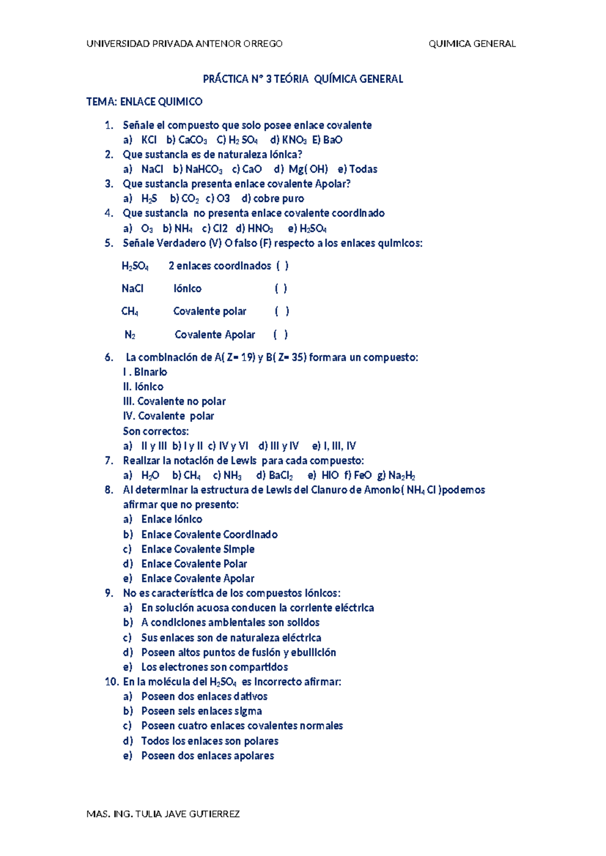 Práctica Nº 3 Teória Química General TJ 1651019263 - UNIVERSIDAD ...