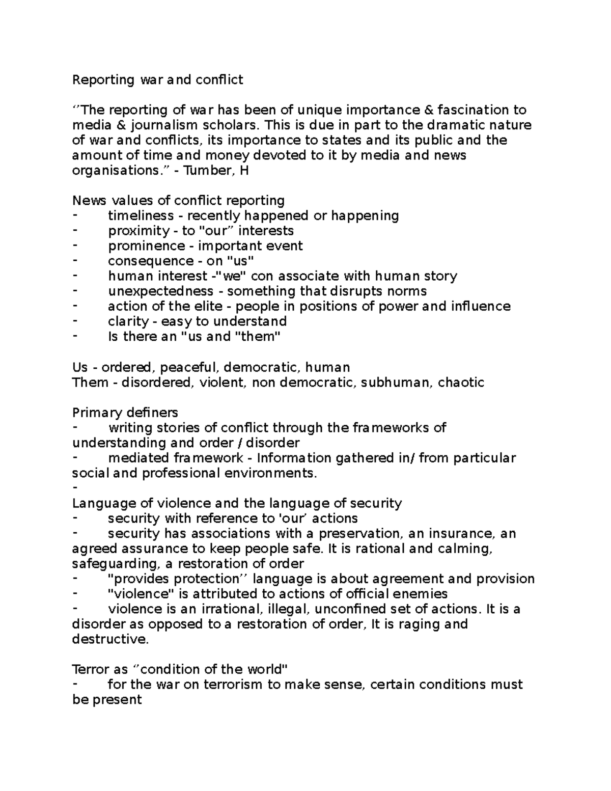 Reporting war and conflict - Reporting war and conflict ‘’The reporting ...