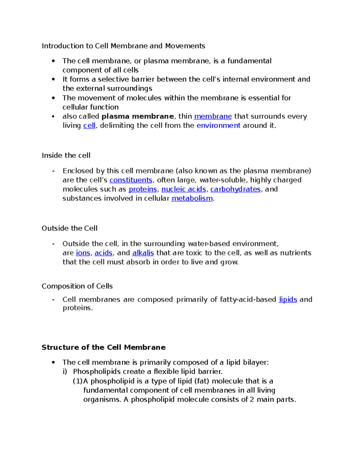 CELL Membrane Reporting - Introduction to Cell Membrane and Movements ...