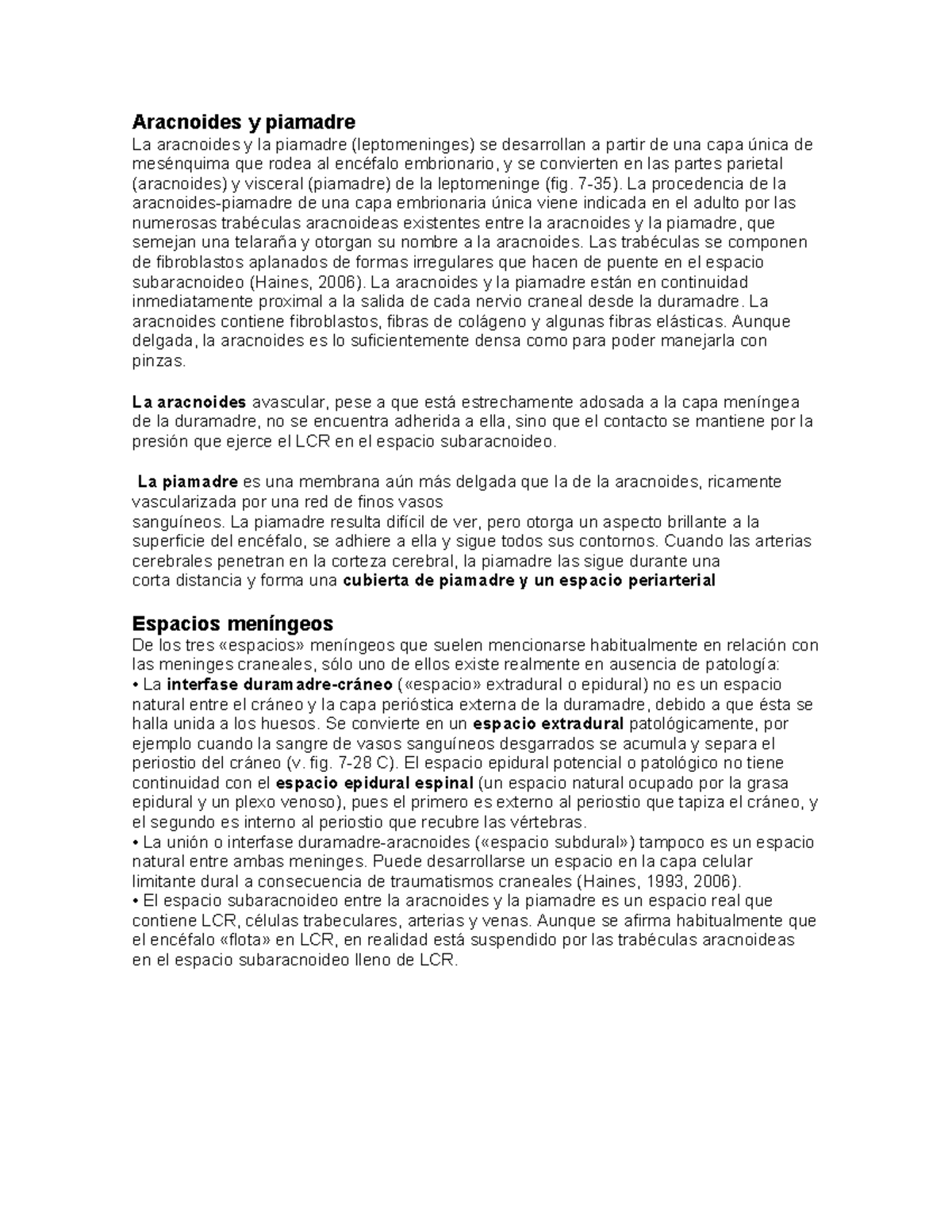 Aracnoides y piamadre - Resumen Anatomía con orientación clínica ...