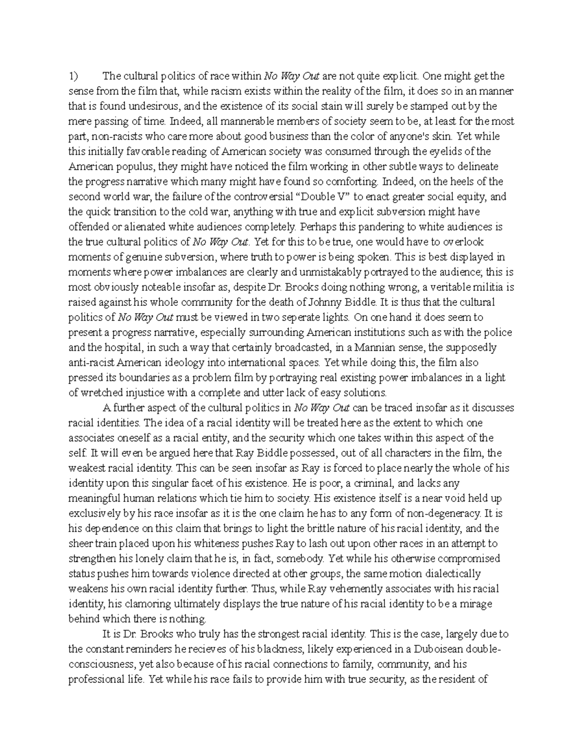 Af No Way Out Review - No way out - The cultural politics of race ...