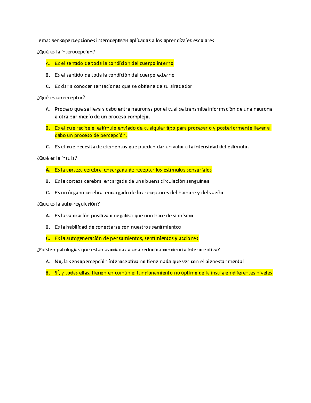 Sensopercepciones interoceptivas aplicadas a los aprendizajes escolares ...