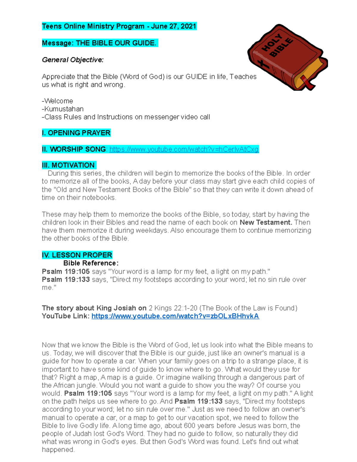 Lesson-15-THE- Bible-OUR- Guide-June-27-2021 - Copy - Teens Online ...