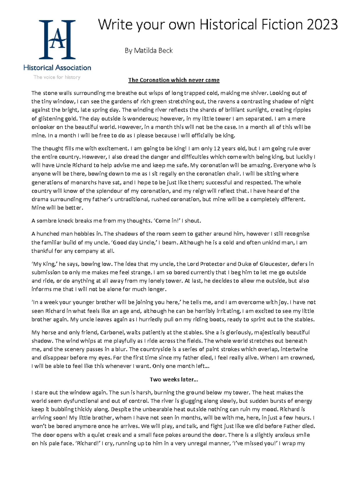 Matilda Beck The coronation which never came - The Coronation which ...