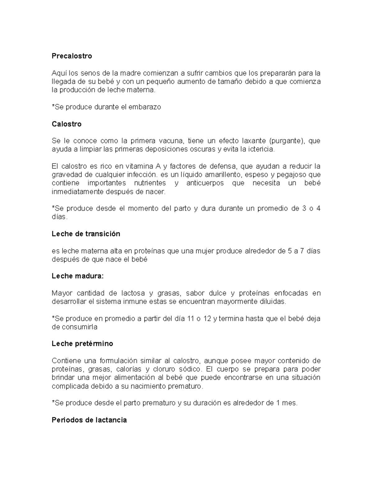 Lactancia materna - Precalostro Aquí los senos de la madre comienzan a ...