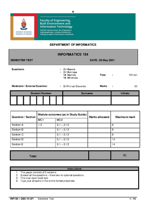 INF154Class Test 5 - Practical Class Test - INF 154 – 2024 Class Test ...