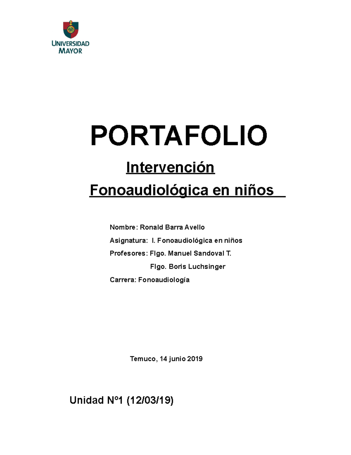 Portafolio niños si - Fdgf - PORTAFOLIO Intervención Fonoaudiológica en ...