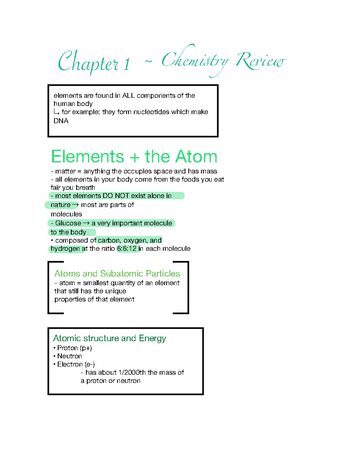 Chapter 1 Reading - Chemistry Review - Principles of Human Physiology ...