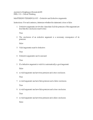 Classifying Arguments - j 0 1 to g É I viii Deductive Argument an argument that involves the ...