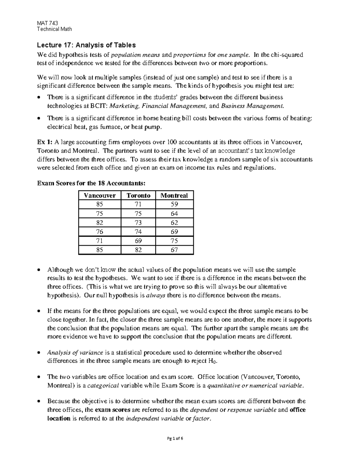 Lecture 17 743 - Technical Math Class 17 Fall 2020 Thomas M. - MAT 743 ...