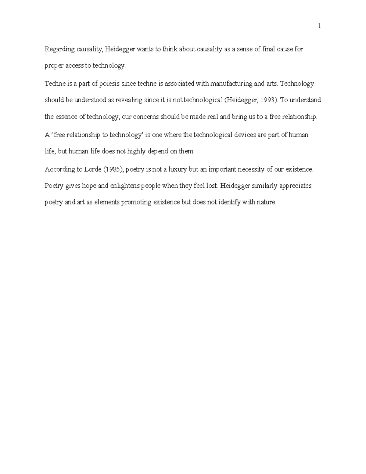 Heidegger discussion - Dr. Andy Amato - 1 Regarding causality ...
