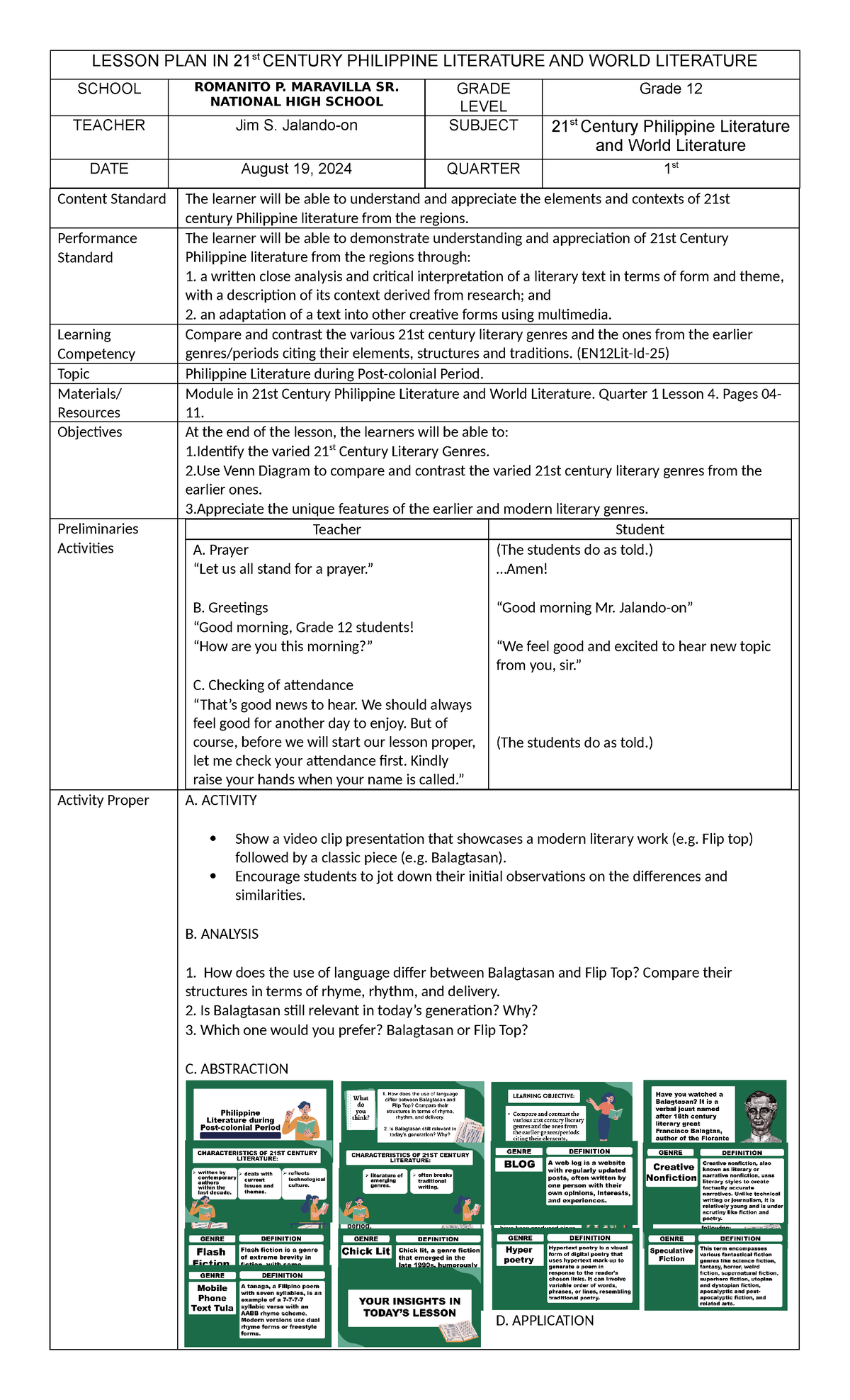DLP 21st Century Lesson 4 - LESSON PLAN IN 21st CENTURY PHILIPPINE ...