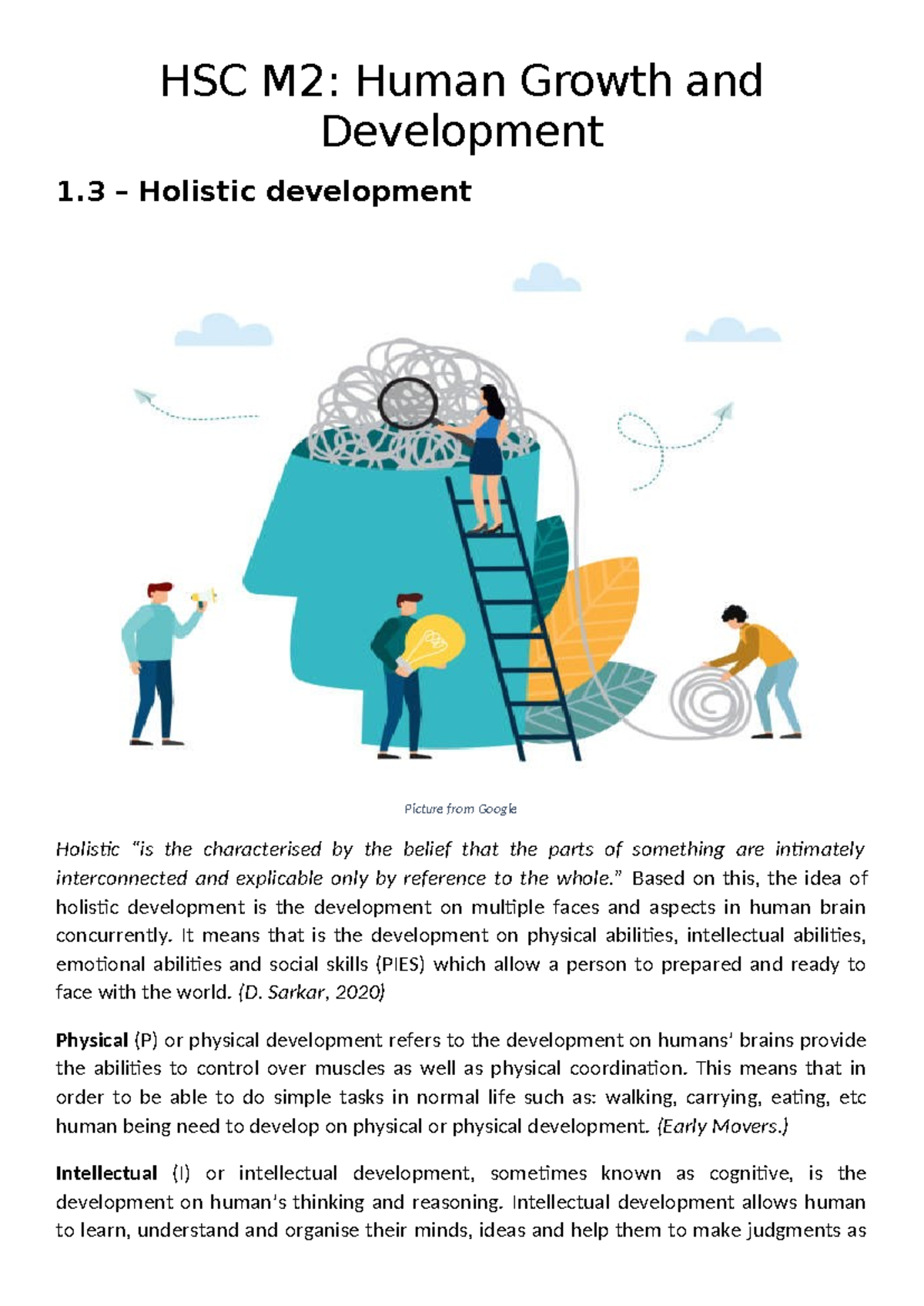 HSC M2 - 1.3 Holistic development - HSC M 2 : Human Growth and ...