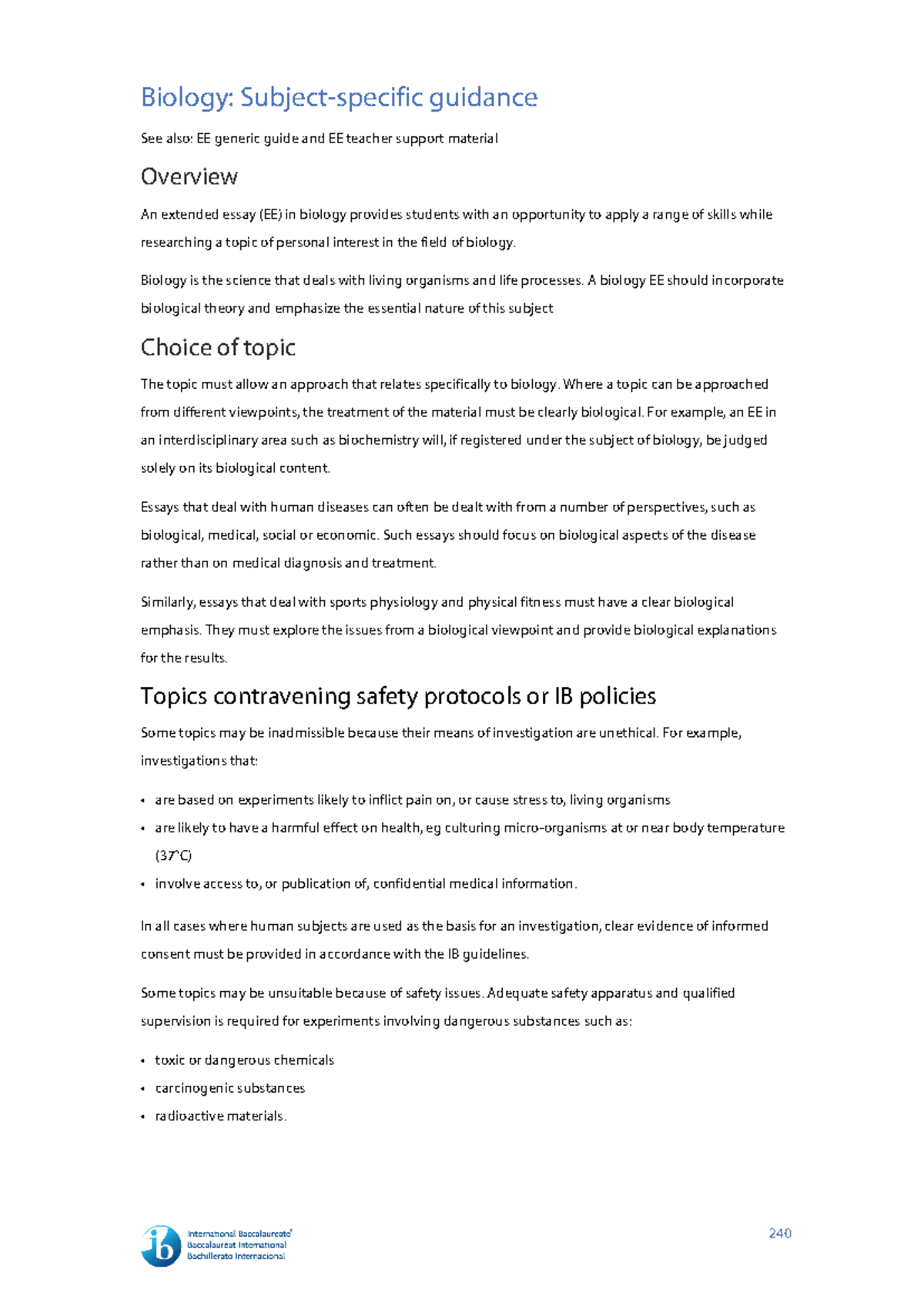 Biology EE Guide Section 2019 - Biology: Subject-specific guidance See ...