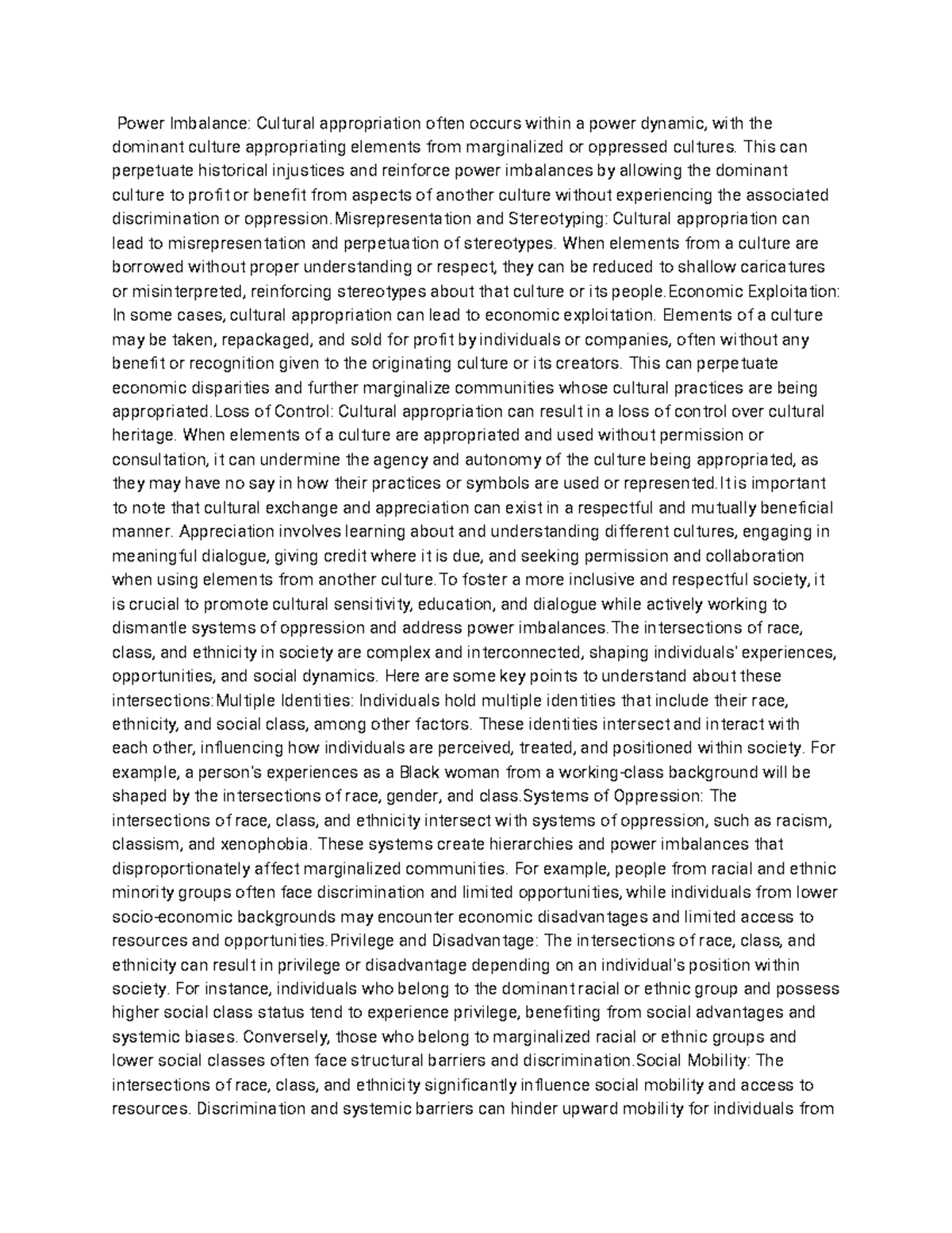 Ethnic Studies-2 - Notes - Power Imbalance: Cultural appropriation ...