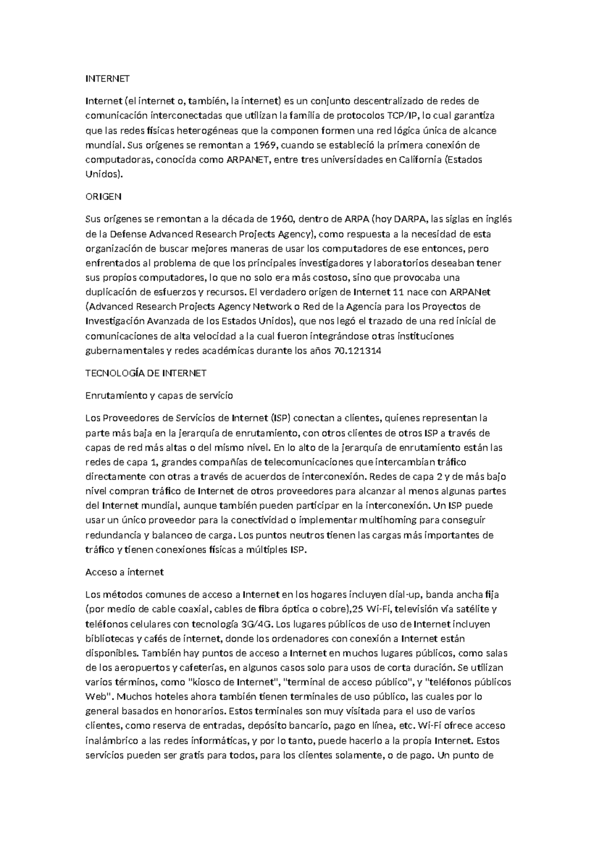 Ejercicio Estilo - FDFSDF - INTERNET Internet (el internet o, también ...
