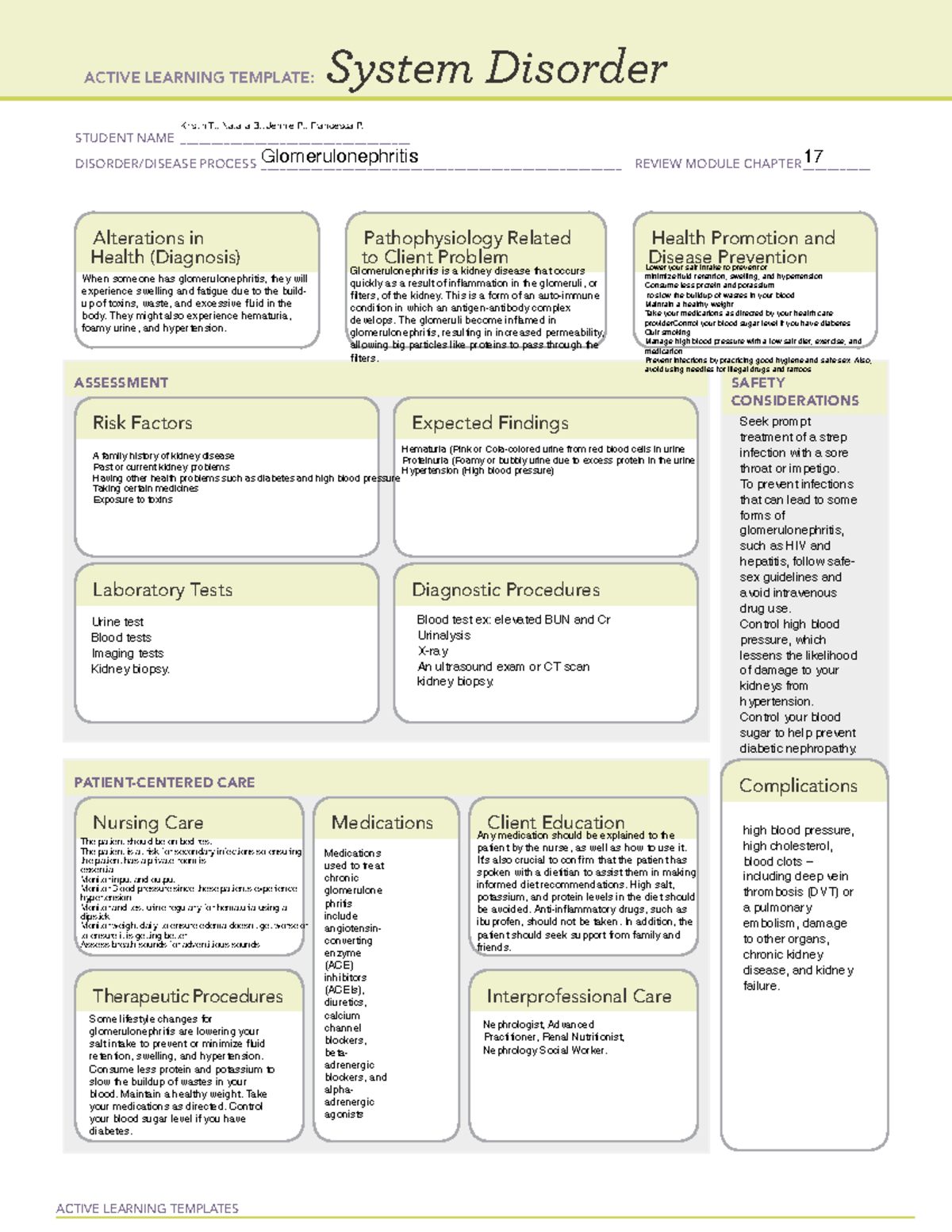 System Disorder Template - ACTIVE LEARNING TEMPLATES System Disorder ...