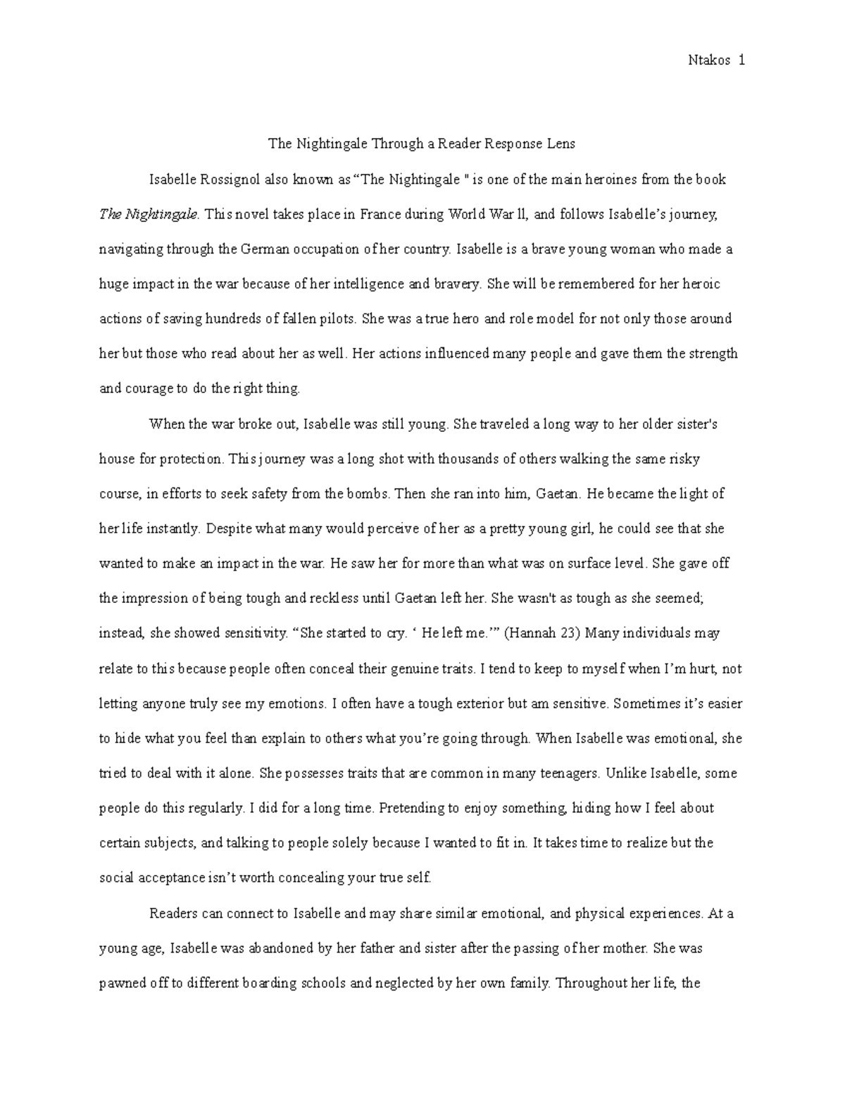 Reader response - ENGL 321 - UBC - Studocu