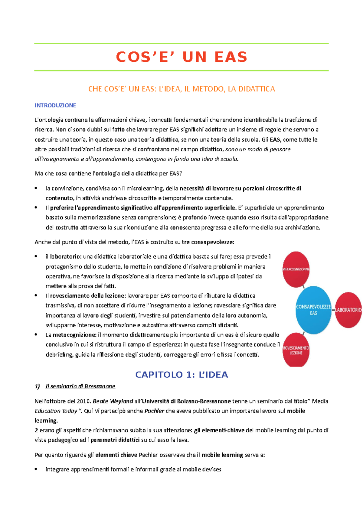 Che cos'è un eas - COS’E’ UN EAS CHE COS’E’ UN EAS: L’IDEA, IL METODO ...