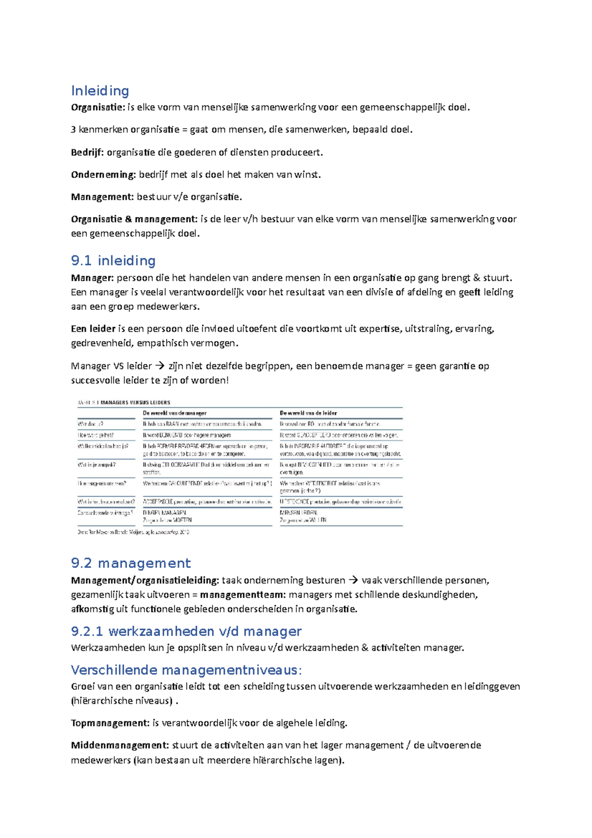 samenvatting van organisatiekunde & personeelszaken, kennistoets 1 ste ...