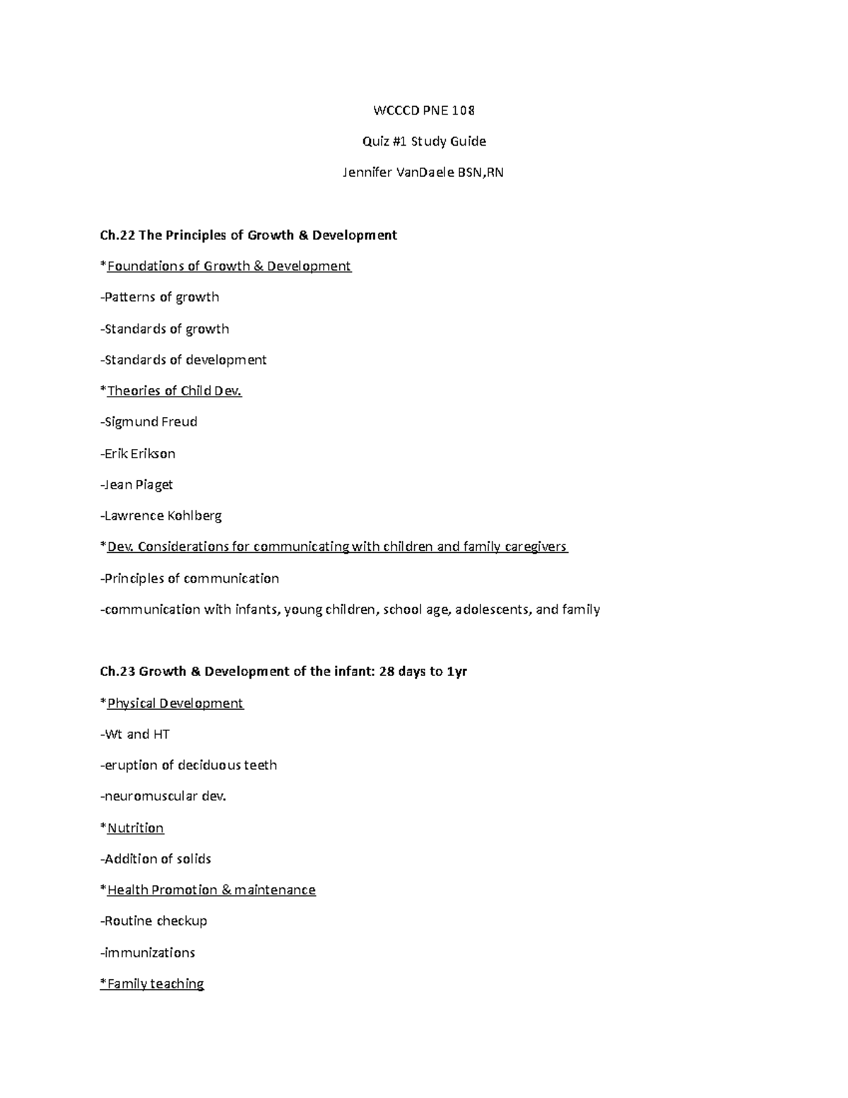 Wcccd PNE 108 Quiz #1 study guide - WCCCD PNE 108 Quiz #1 Study Guide ...