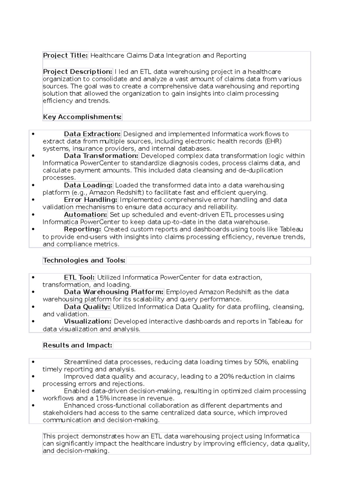 Informatica project - Project Title: Healthcare Claims Data Integration ...