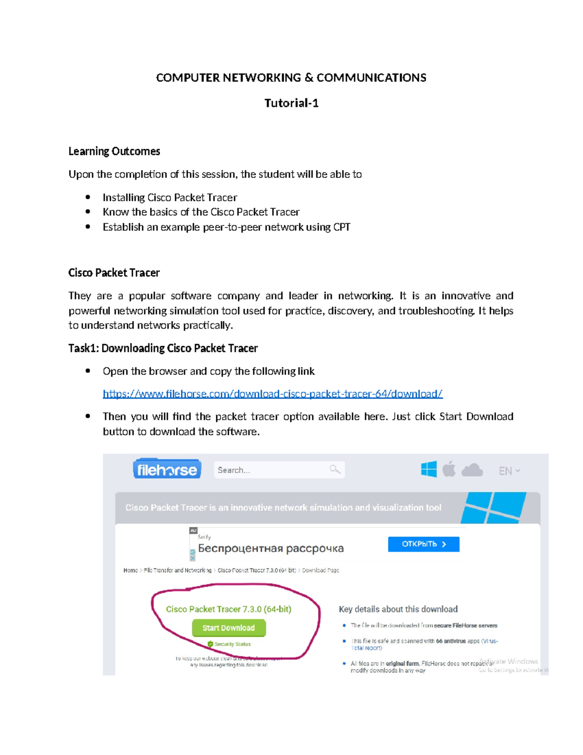 Computer Networks- Practical 1 - COMPUTER NETWORKING & COMMUNICATIONS Tutorial- Learning - Studocu