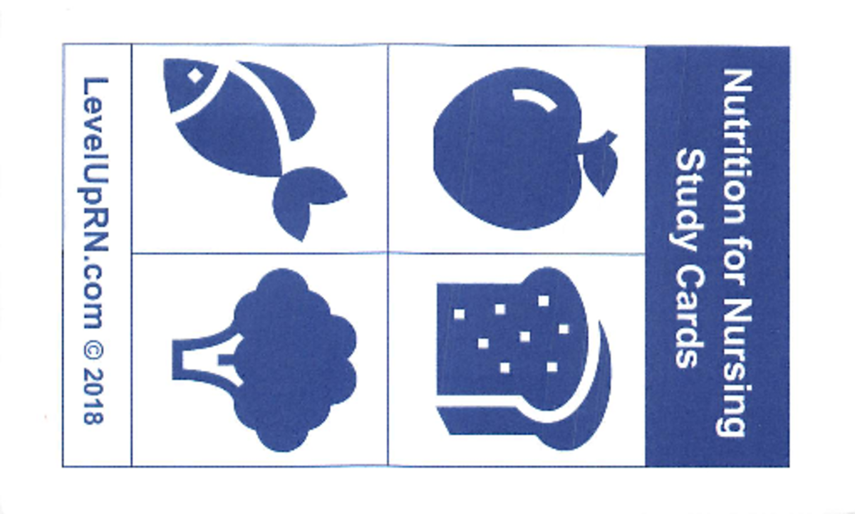 Nutrition - Reading materials - Nutrition for Nursing Study Cards in in ...