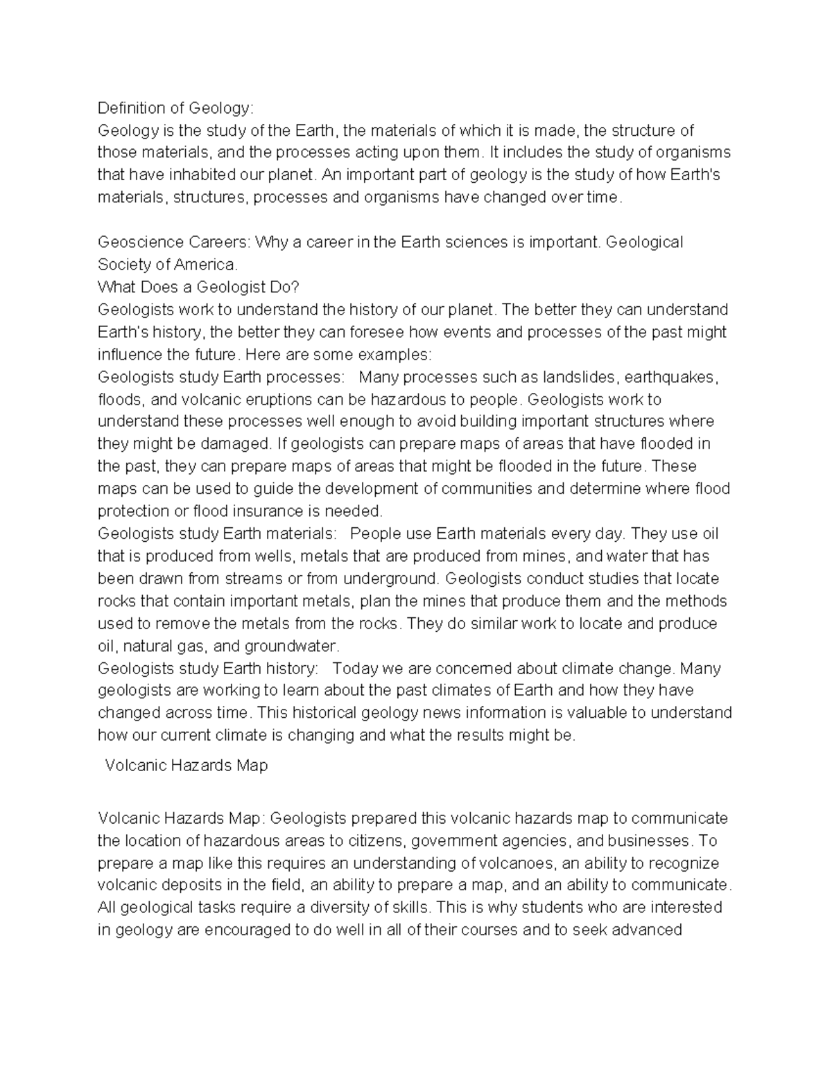 Geology notes - Definition of Geology: Geology is the study of the ...