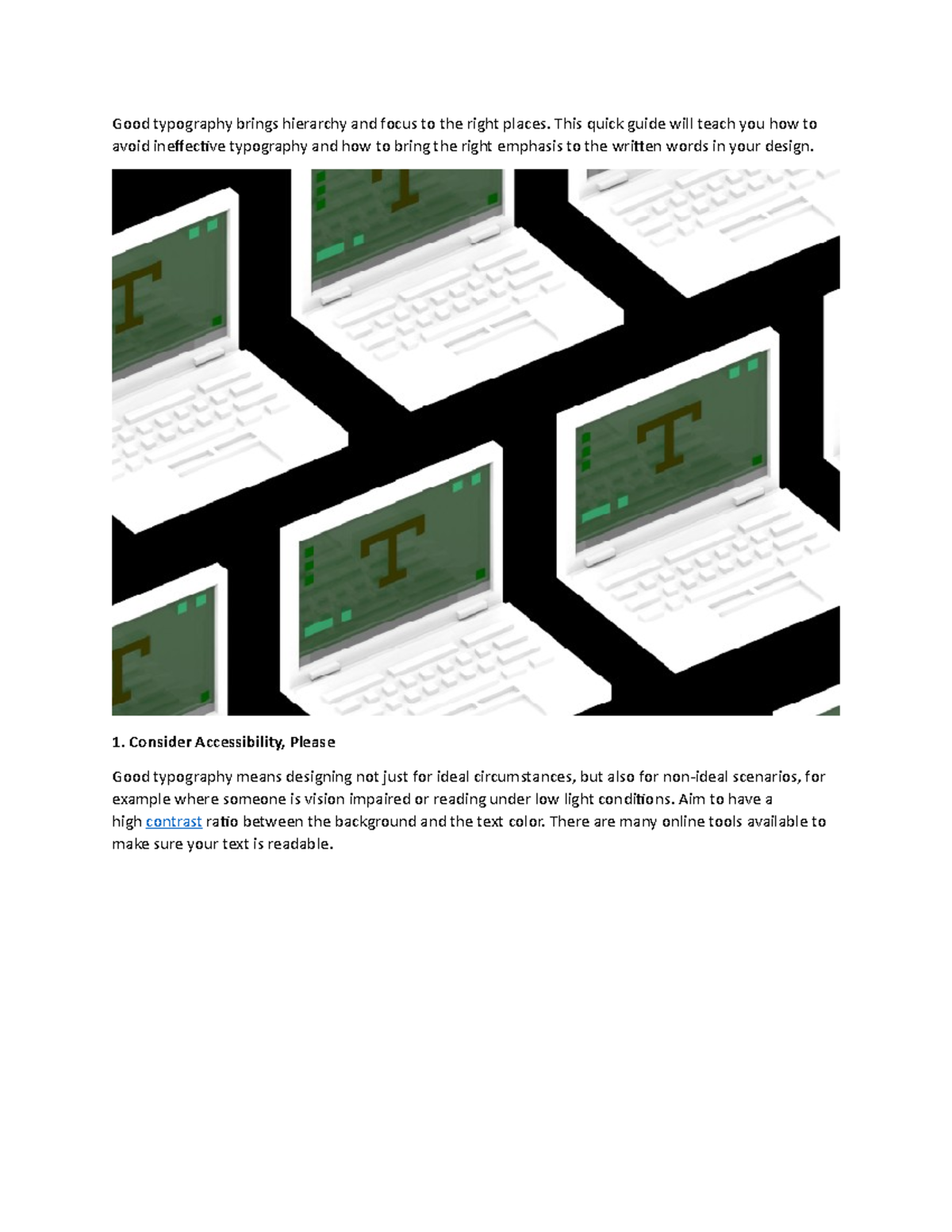 Typography notes 12 - Good typography brings hierarchy and focus to the ...