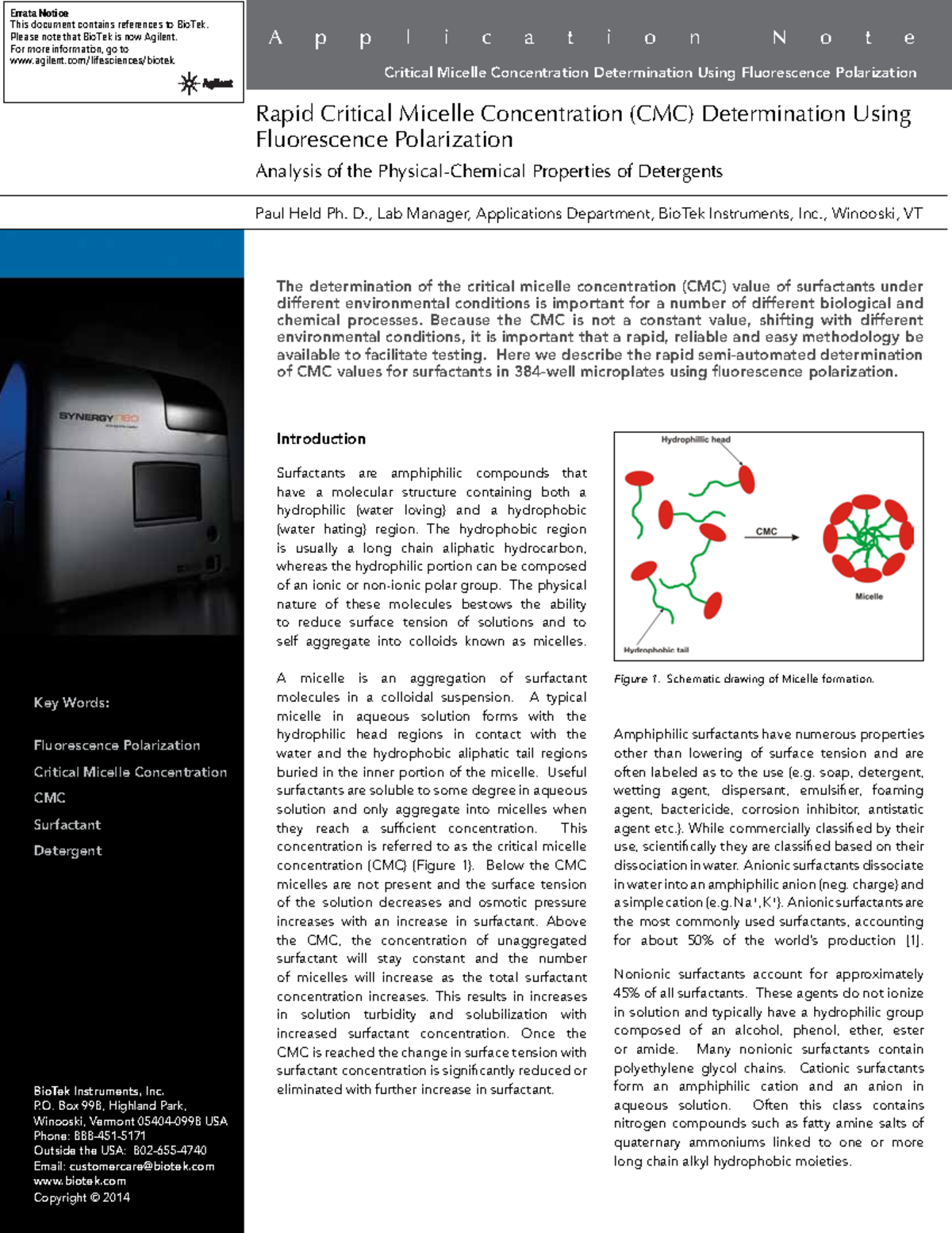 Critical micelle concentration CMC determination 5994 3345EN agilent ...