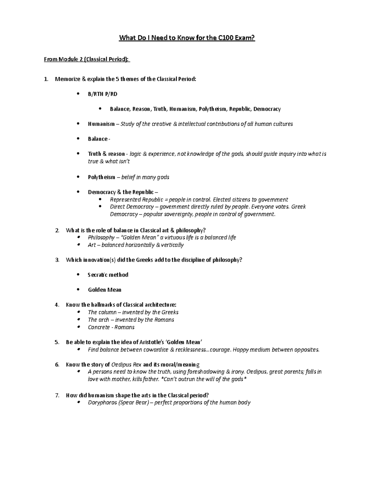 C100 Module notes - C100 - WGU - Studocu