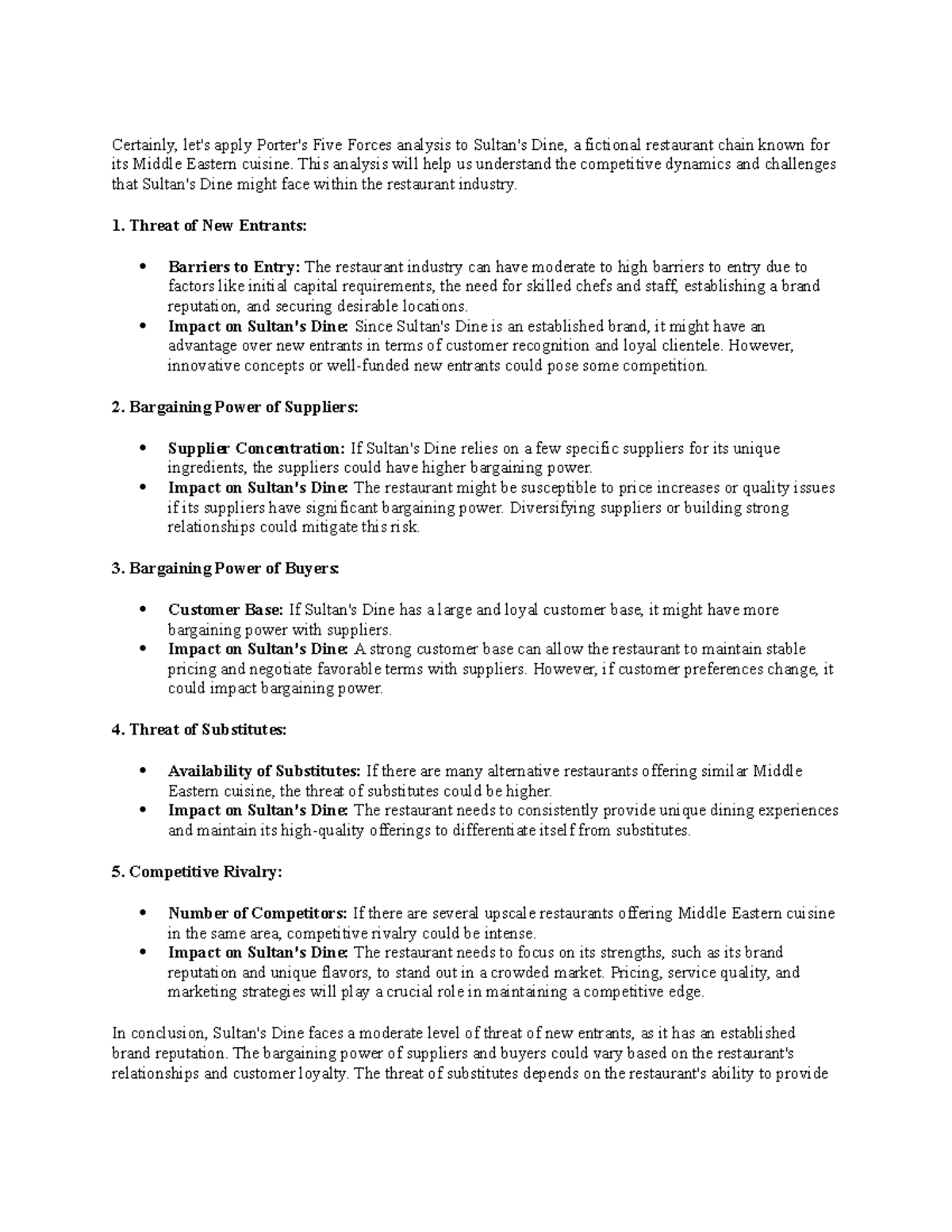 New DOCX Document - dsazx - Certainly, let's apply Porter's Five Forces ...