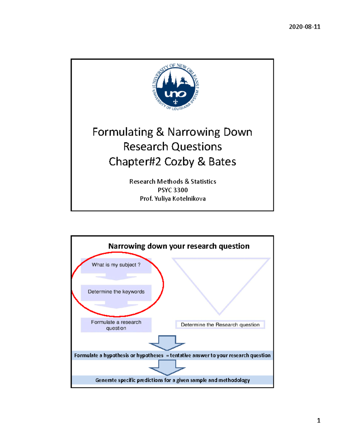 Lecture#3 formulating narrowing down research questions - Formulating ...