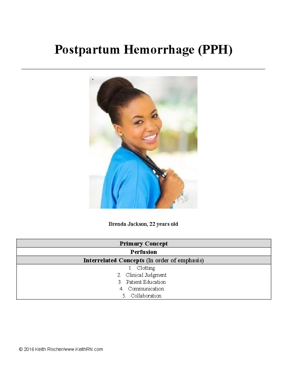 Final- Student-PPH Unfolding Reasoning - Postpartum Hemorrhage (PPH ...