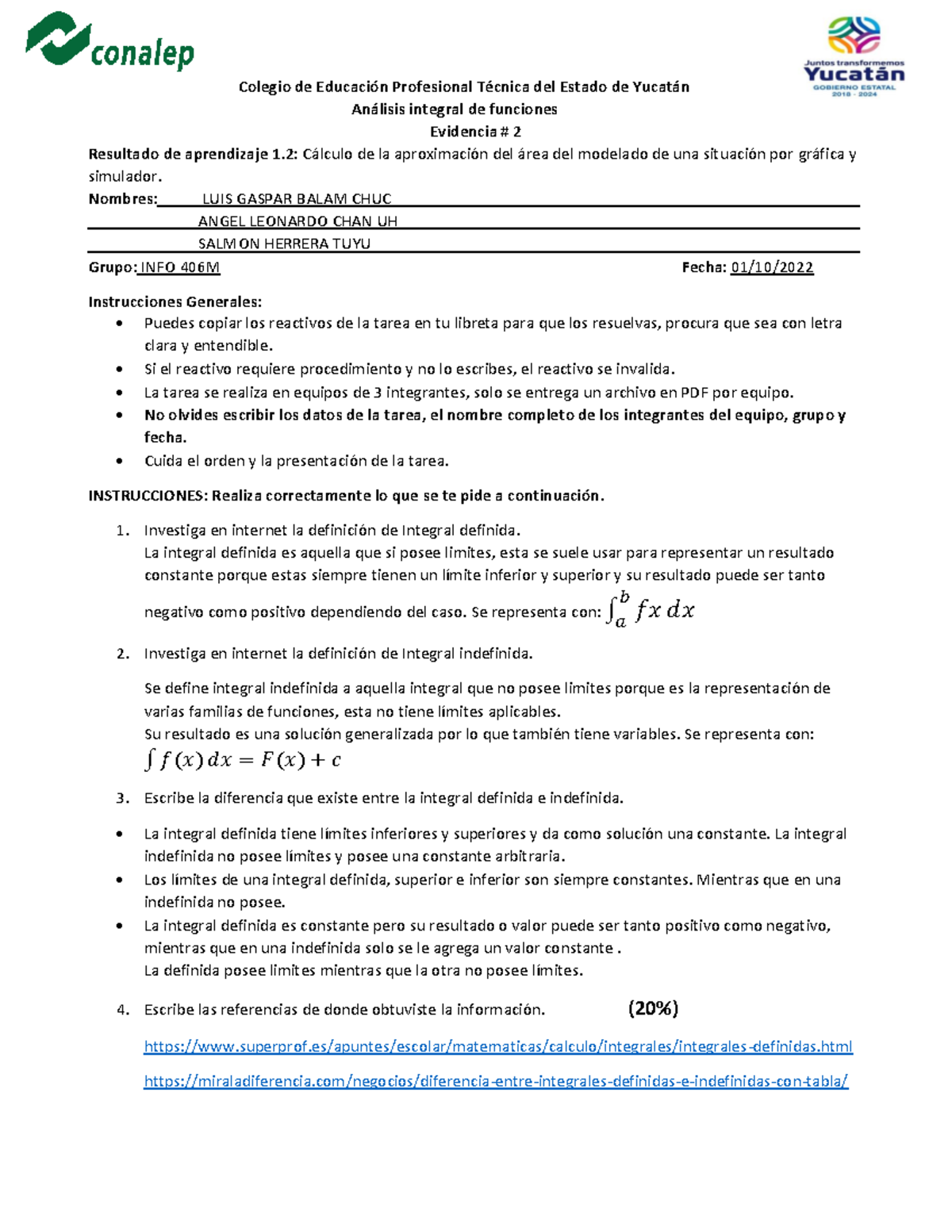 Sumatorias AE121 - Colegio de Educación Profesional Técnica del Estado ...