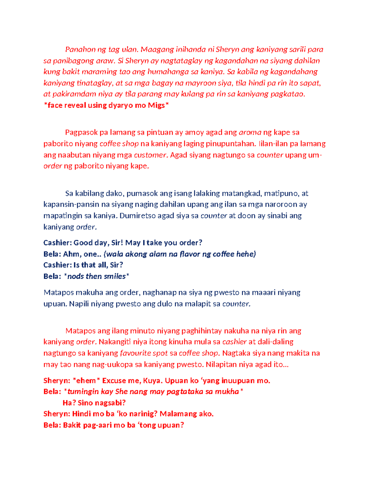 Mapeh- Story - Panahon ng tag ulan. Maagang inihanda ni Sheryn ang ...