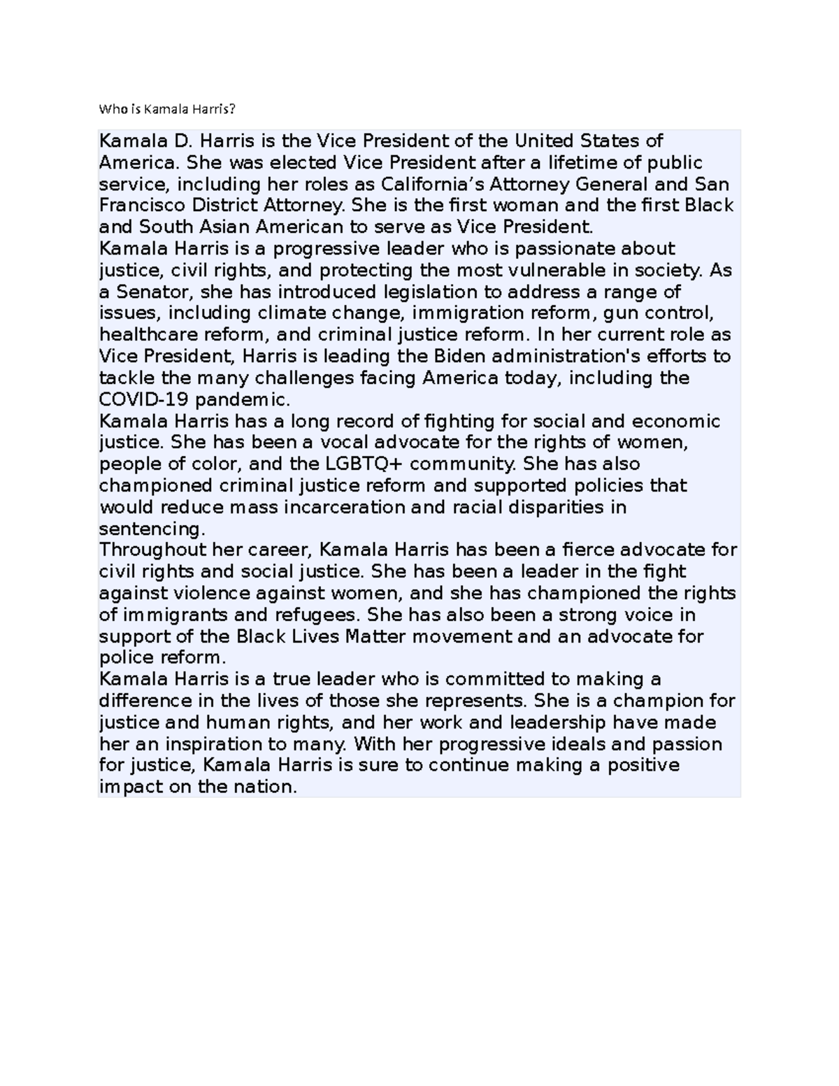 Who is Kamala Harris - Who is Kamala Harris? Kamala D. Harris is the ...