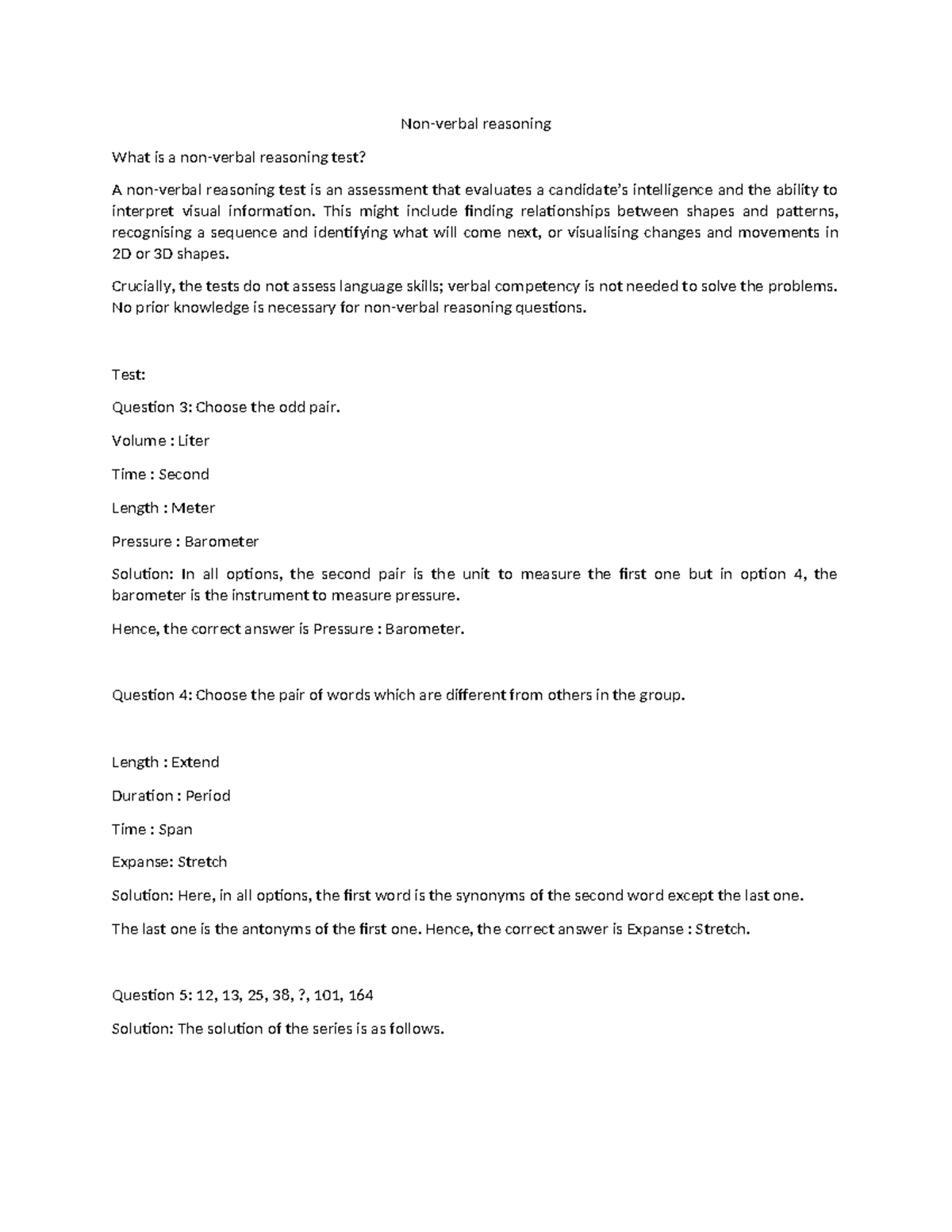 Cmucat-reviewer-2024 - Non-verbal reasoning What is a non-verbal ...