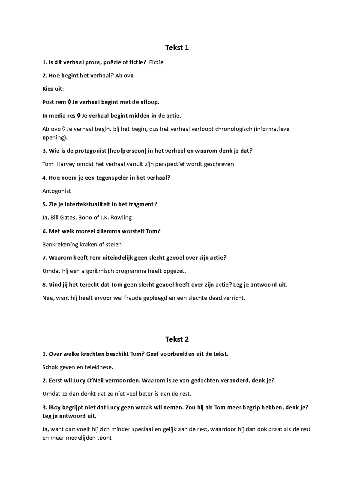 Iboy - Het is een moeilijke opdracht. - Tekst 1 1. Is dit verhaal proza ...