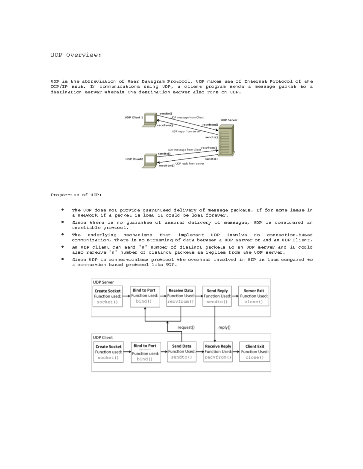 Udp Overview El Profe Lo Entrego Para Preparar Un Trabajo De Redes Udp Overview Udp Is The