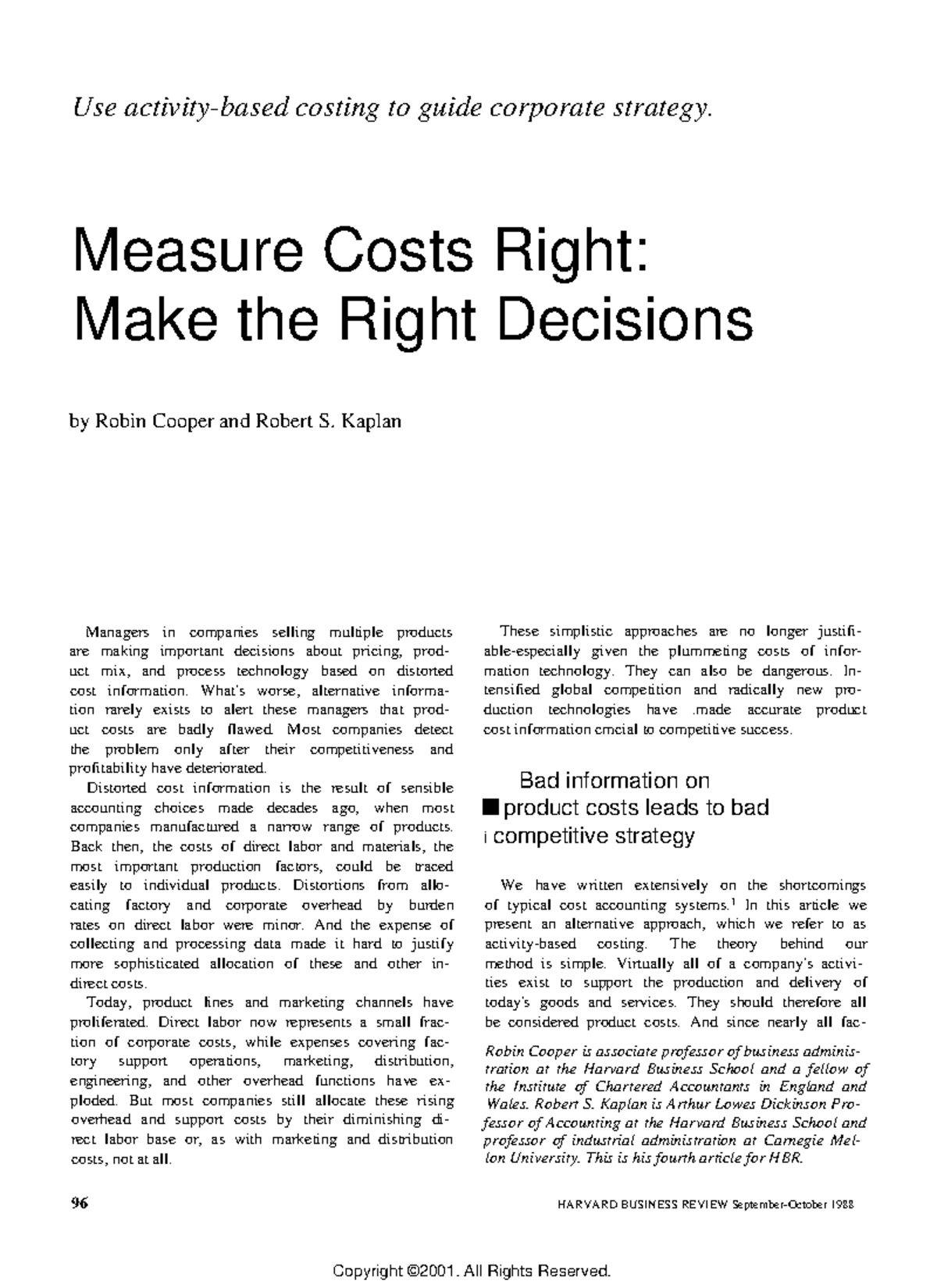 ABC Seminal Article Cooper and Kaplan 1988 - Ocred - Use activity-based ...
