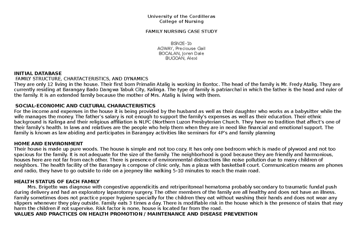 FNCP - community care plan - University of the Cordilleras College of ...