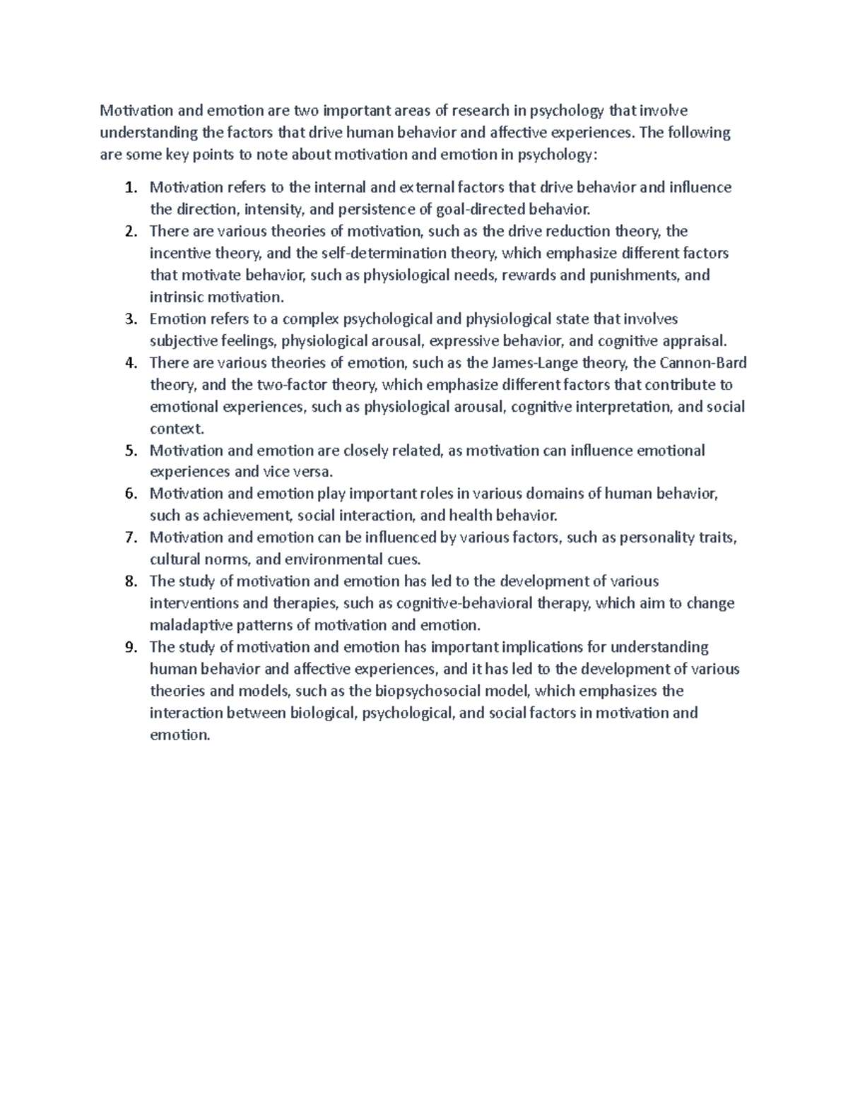 Num 27 - motivation and emotion - Motivation and emotion are two ...