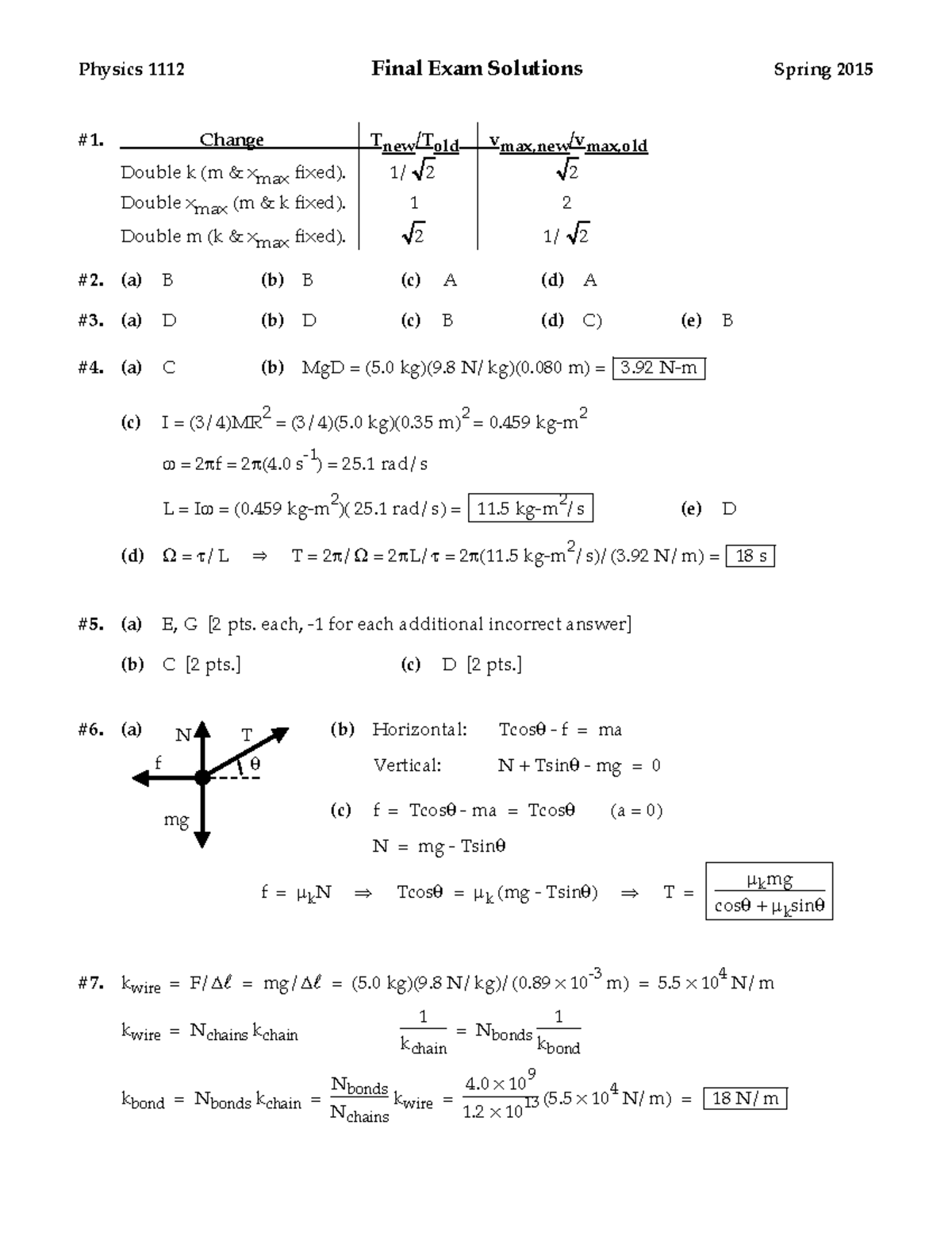 Final S15 Solns ed - Physics 1112 Final Exam Solutions Spring 2015 #1 ...