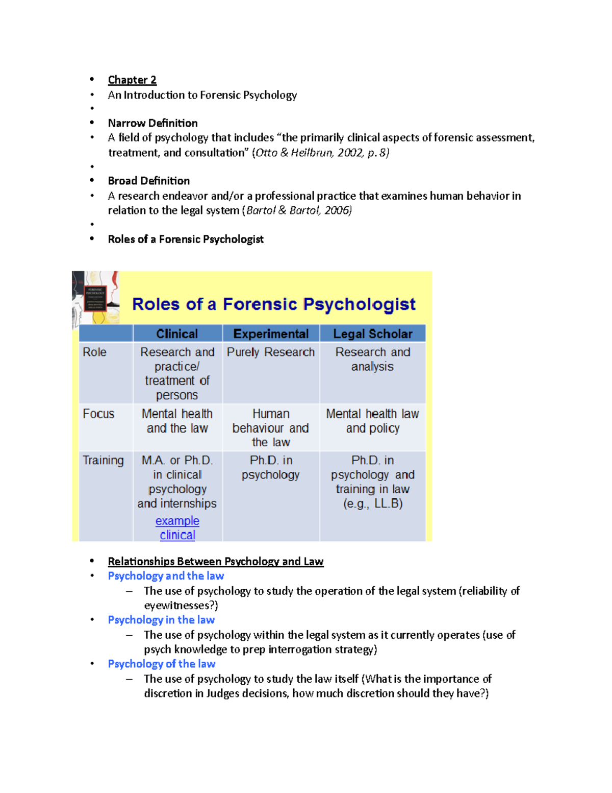 Chapter 2 "Intro to Forensic Psych" Psychology Notes ...