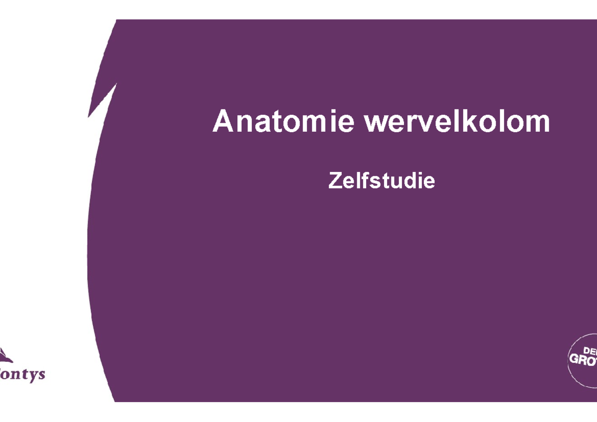 Anatomie WK zelfstudie - Warning: TT: undefined function: 32 Anatomie wervelkolomAnatomie ...