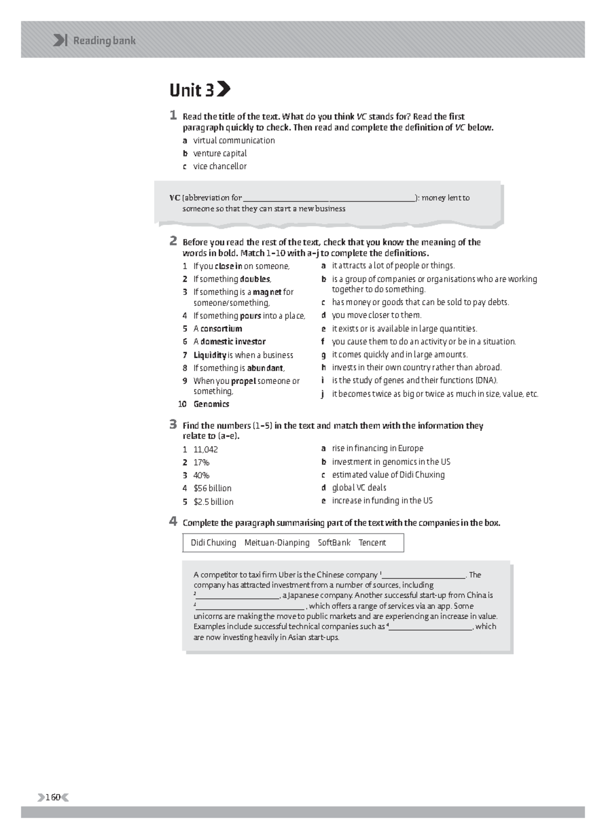 Reading Bank Unit 3 - 160 Reading bank Unit 3 1 Read the title of the ...